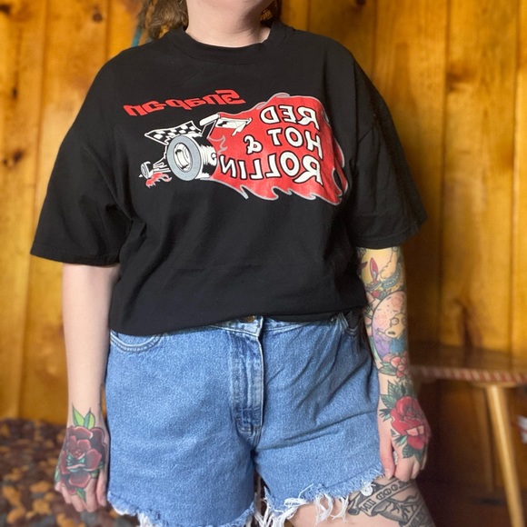 Tops | Snap On Red Hot And Rolling Graphic Tee | Poshmark